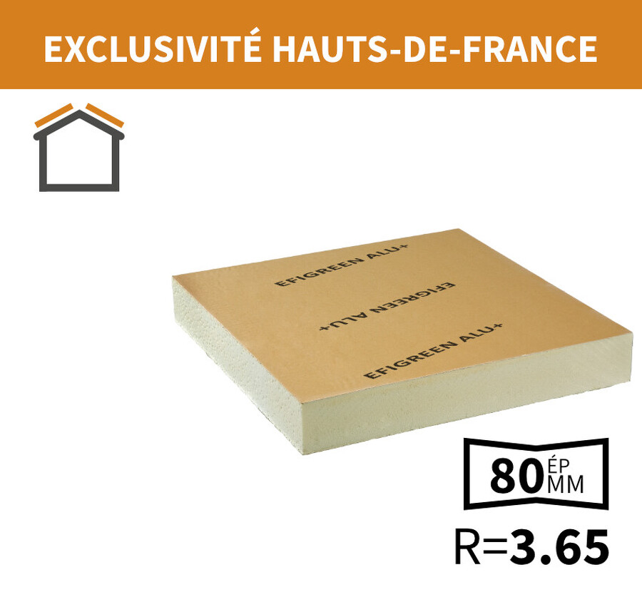 ISOLANT POLYURÉTHANE EFIGREEN ALU + 80MM