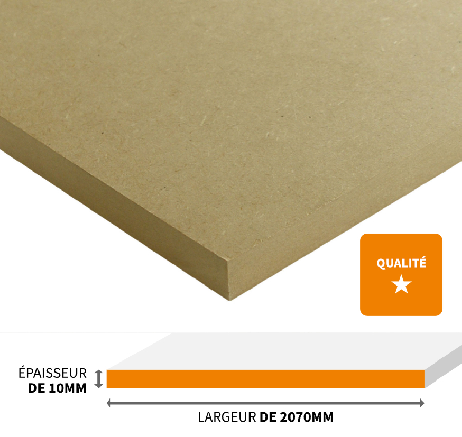 PANNEAU MDF DE QUALITÉ STANDARD 2800X2070X10MM