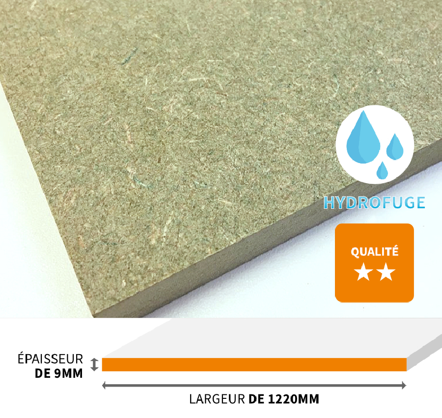 PANNEAU MDF HYDROFUGE DE QUALITÉ SUPÉRIEURE MEDITE MR 3050X1220X9MM