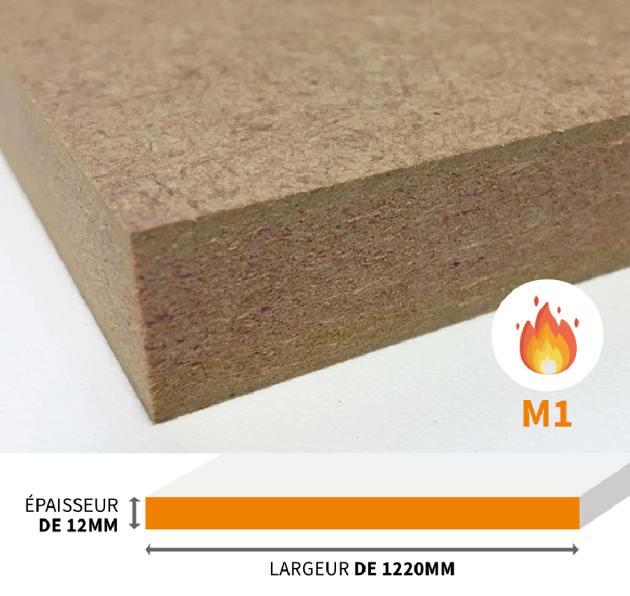 PANNEAU MDF IGNIFUGE MEDITE FR 3050X1220X12MM