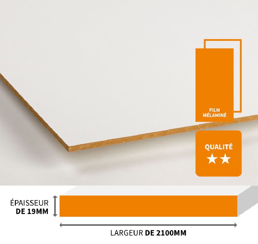 PANNEAU MDF DE QUALITÉ SUPÉRIEURE ET RECOUVERT D'UN FILM MÉLAMINÉ ...
