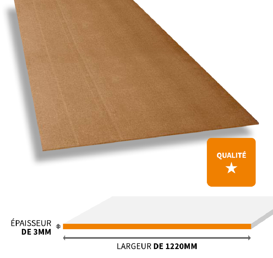 PANNEAU MDF DE QUALITÉ STANDARD ISOREL 2440X1220X3MM
