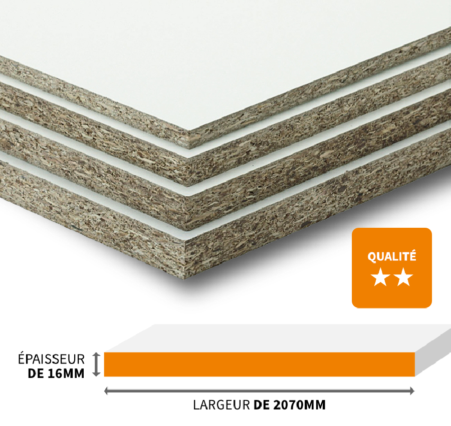 PANNEAU MÉLAMINÉ DESPALUX BLANC 2070 X 16 MM