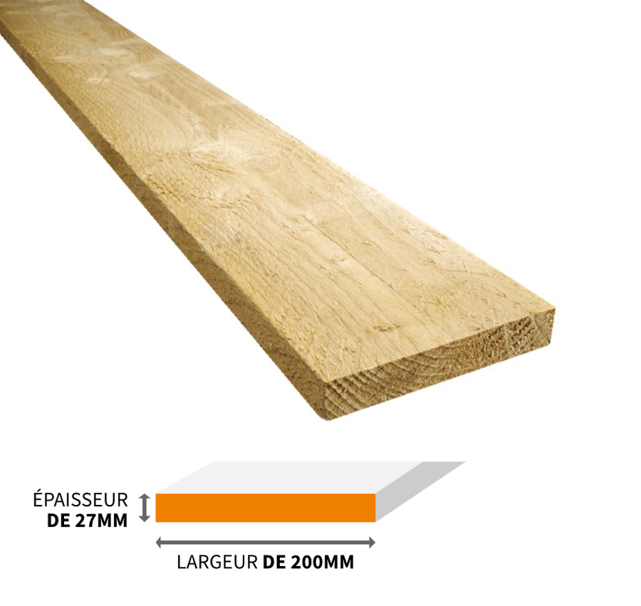 PLANCHE DE COFFRAGE 200X27MM