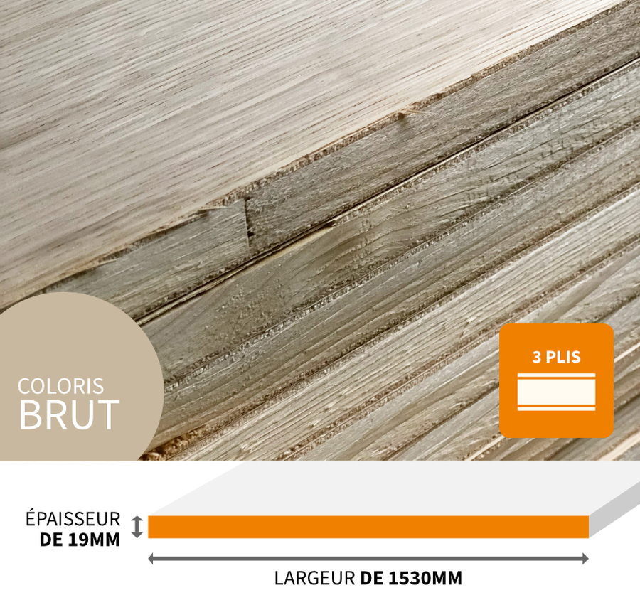 PANNEAU LATTÉ CHÊNE DE FIL 3050X1530X19MM