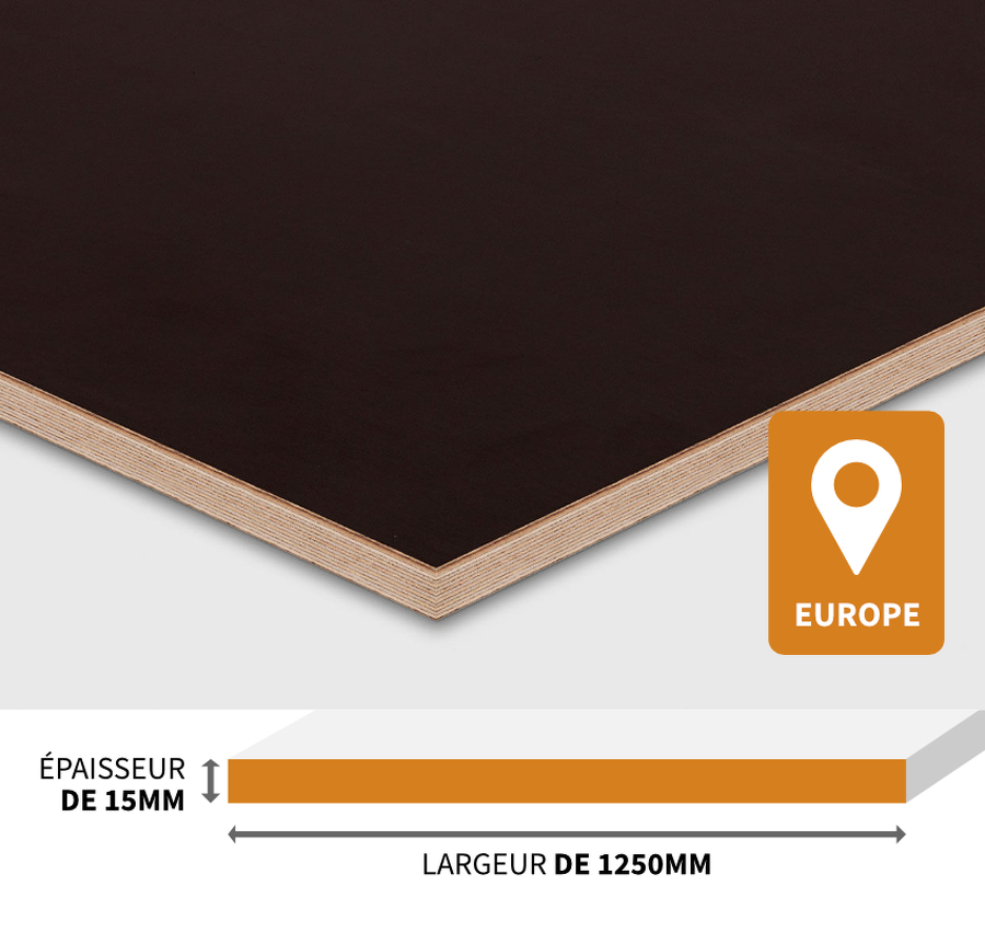PANNEAU CONTREPLAQUÉ EUROPÉEN 2500X1250X15MM